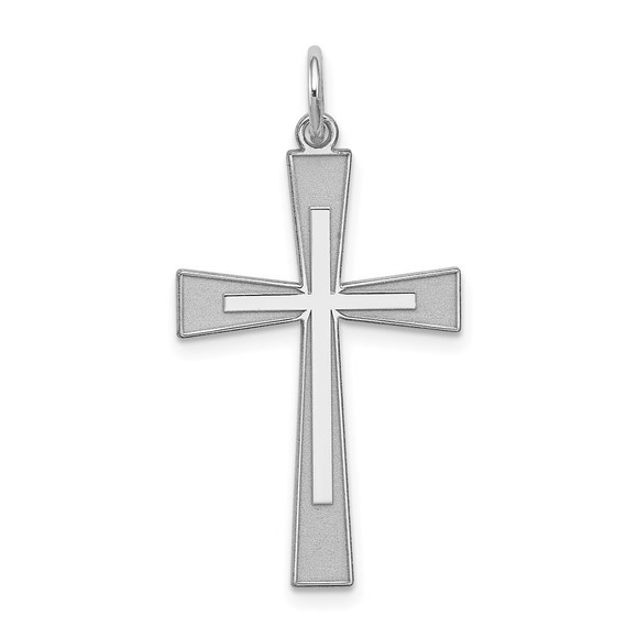 LaneMax | Jewelry | Sterling Silver Rhodiumplated Laser Designed Cross ...